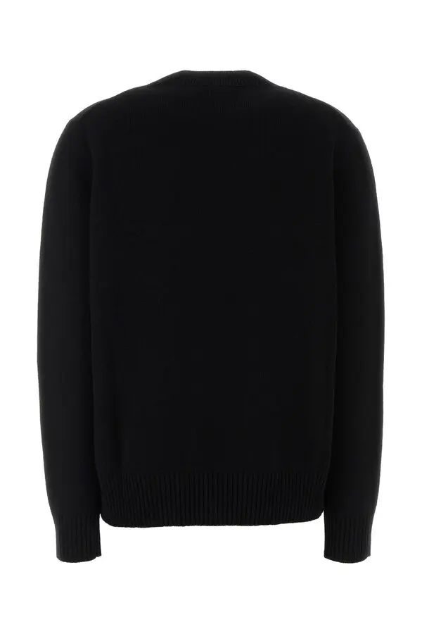 Givenchy Wool Blend Sweater With Embroidered Logo - Black