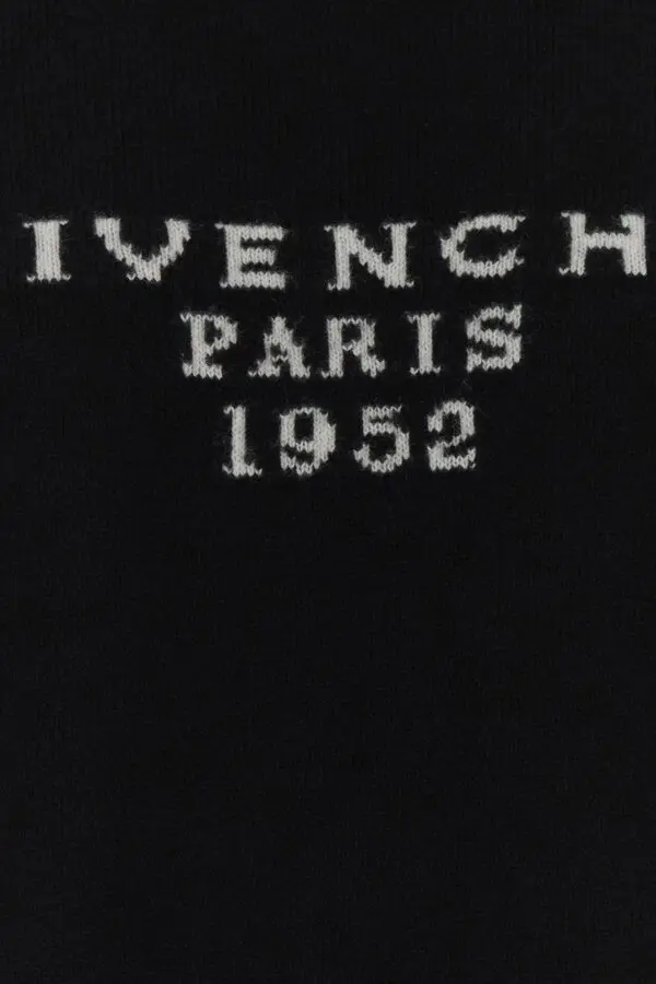 Givenchy Wool Blend Sweater With Embroidered Logo - Black