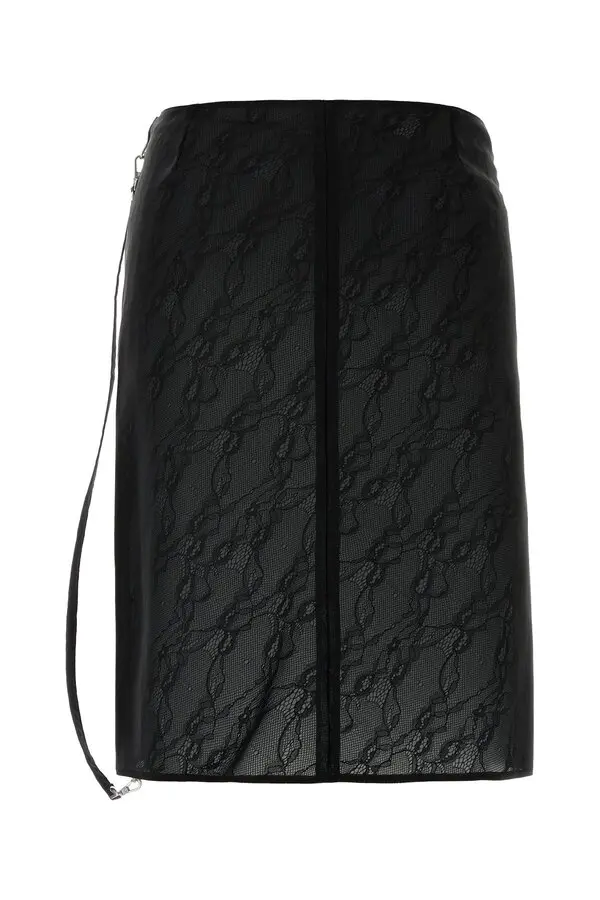 COURREGES Stretch Nylon Blend Skirt With Embroidered Hem