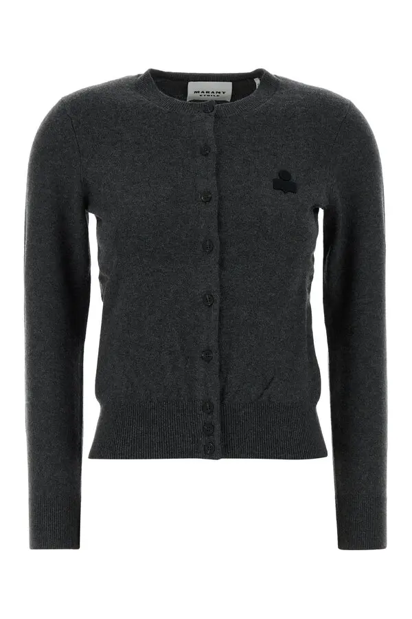 Isabel Marant Étoile Charcoal Cotton Blend Mona Cardigan