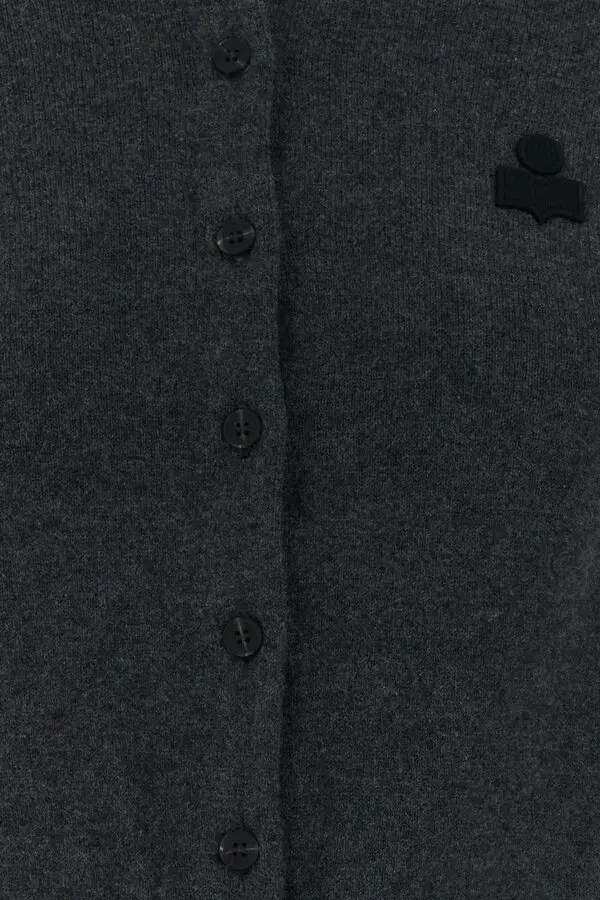 Isabel Marant Étoile Charcoal Cotton Blend Mona Cardigan