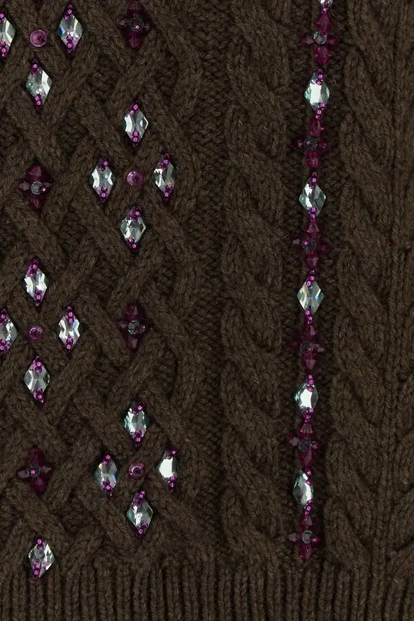 DES_PHEMMES Embellished V-neck Sweater