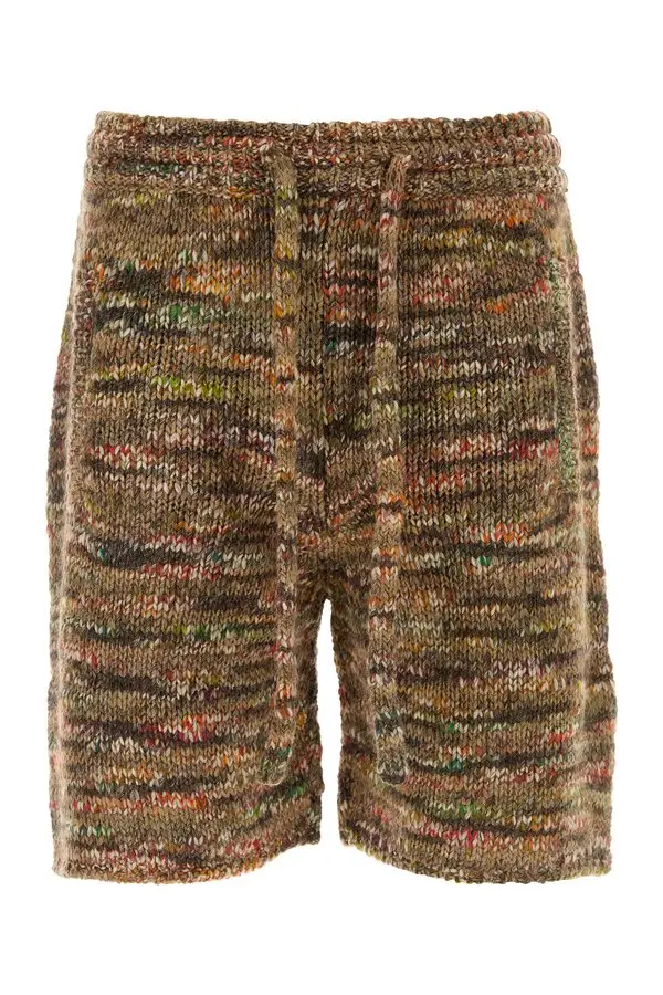 Alanui Multicolor Wool Blend Knit Shorts