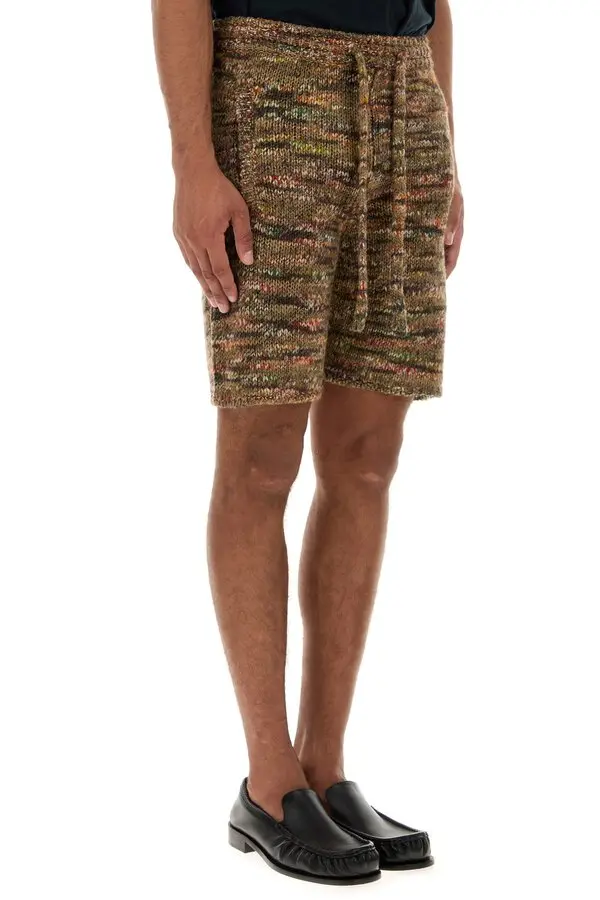 Alanui Multicolor Wool Blend Knit Shorts