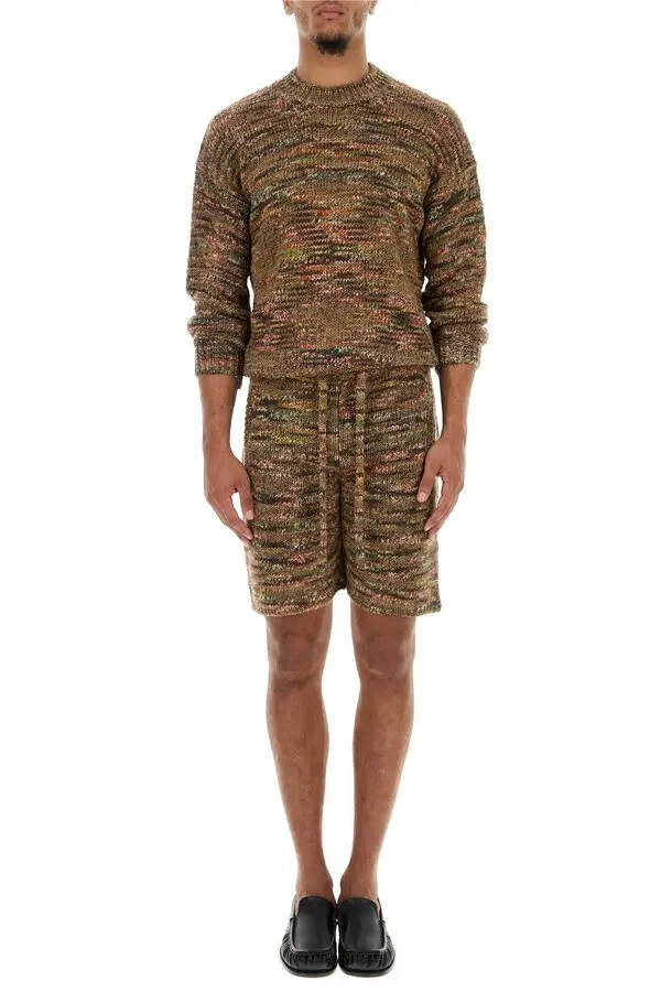 Alanui Multicolor Wool Blend Knit Shorts