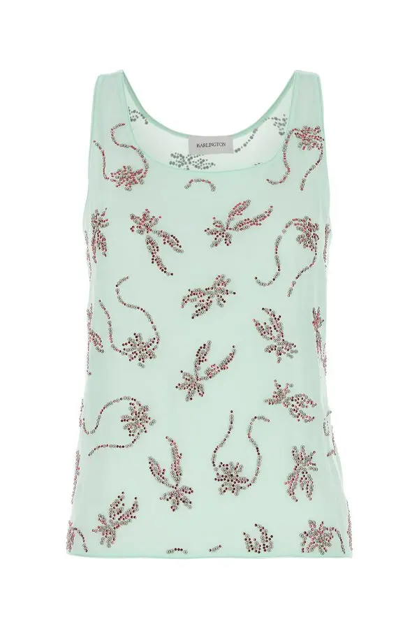 16Arlington Embellished Crepe Tank Top