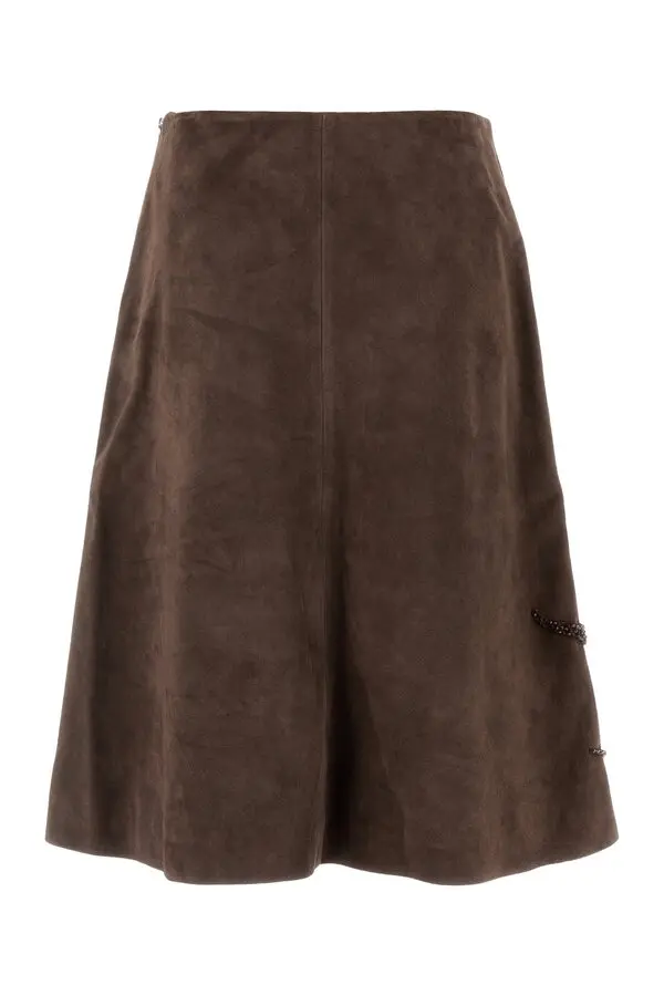 16Arlington Suede Embroidered Skirt