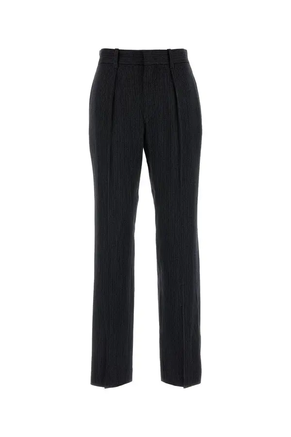 Isabel Marant Étoile Embroidered Stretch Wool Blend Pant - White