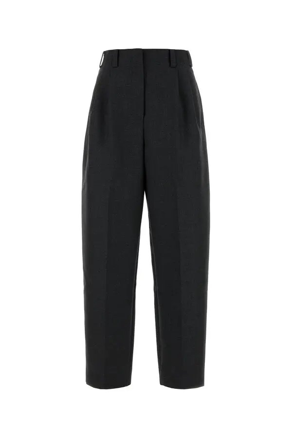 Givenchy Charcoal Wool Pleated Trousers - Grey