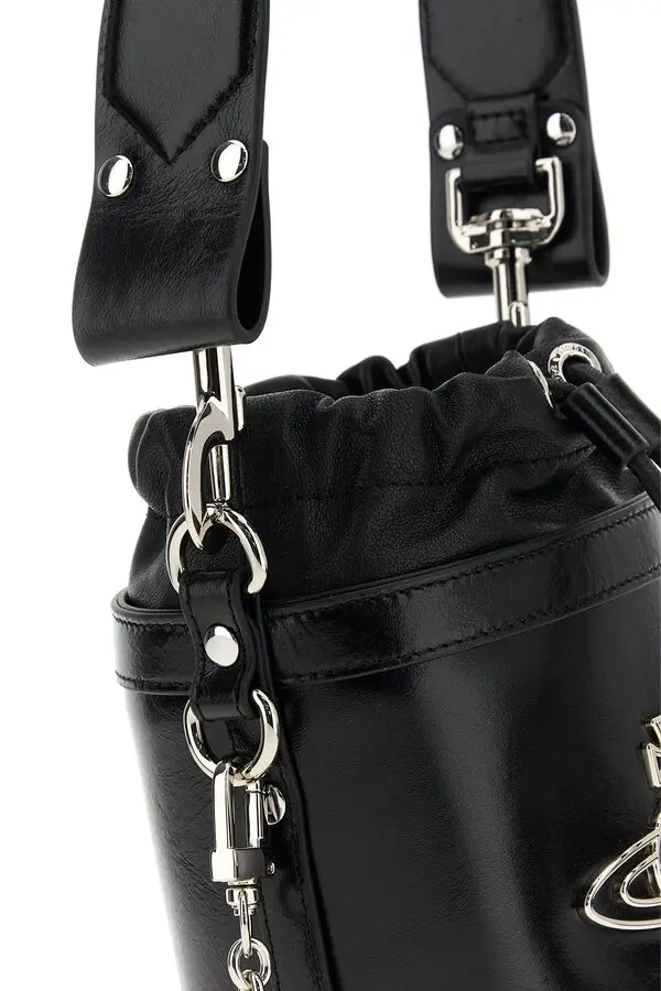 VIVIENNE WESTWOOD Nappa Leather Small Kitty Bucket Bag - Black