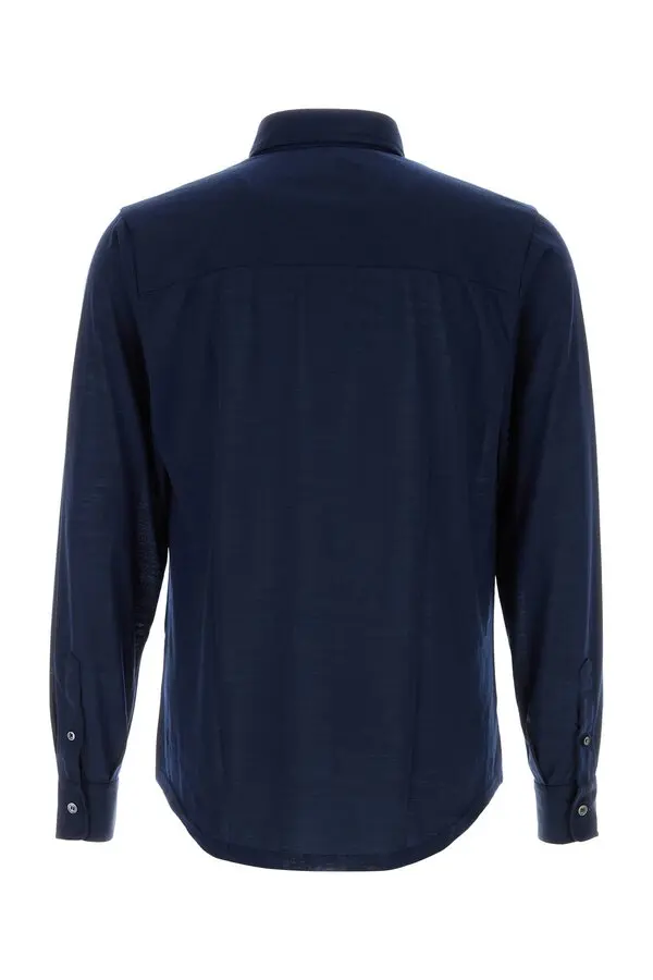 Fedeli Navy Wool Shirt