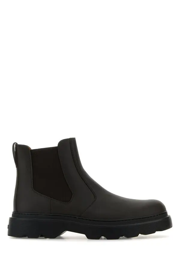 TOD'S Dark Leather Ankle Boots