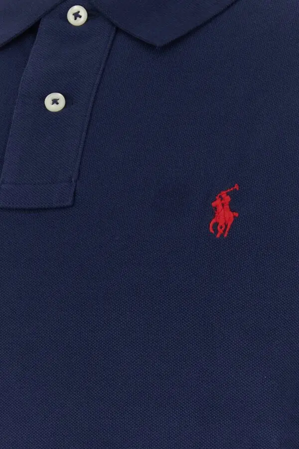 Polo Ralph Lauren Navy Piquet Polo Shirt - Blue