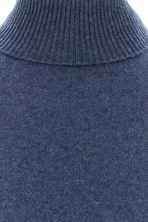 Fedeli Pure Cashmere Turtleneck Sweater - Blue