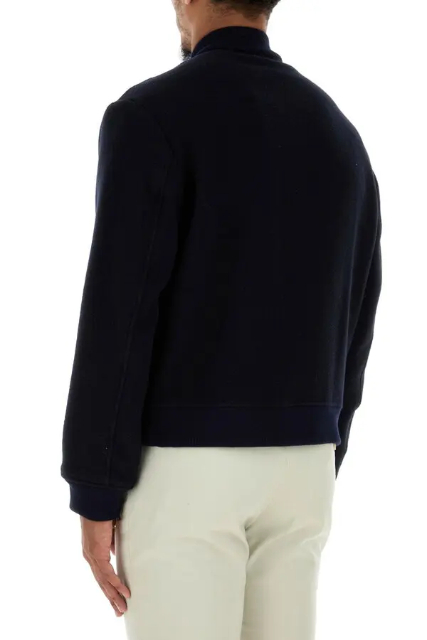 Etro Wool Blend Bomber Jacket With Pegaso Embroidery - Blue