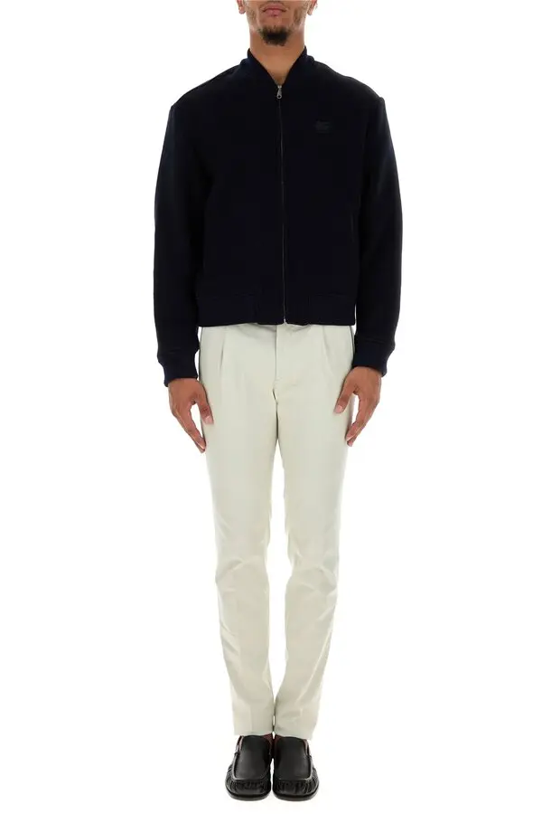 Etro Wool Blend Bomber Jacket With Pegaso Embroidery - Blue