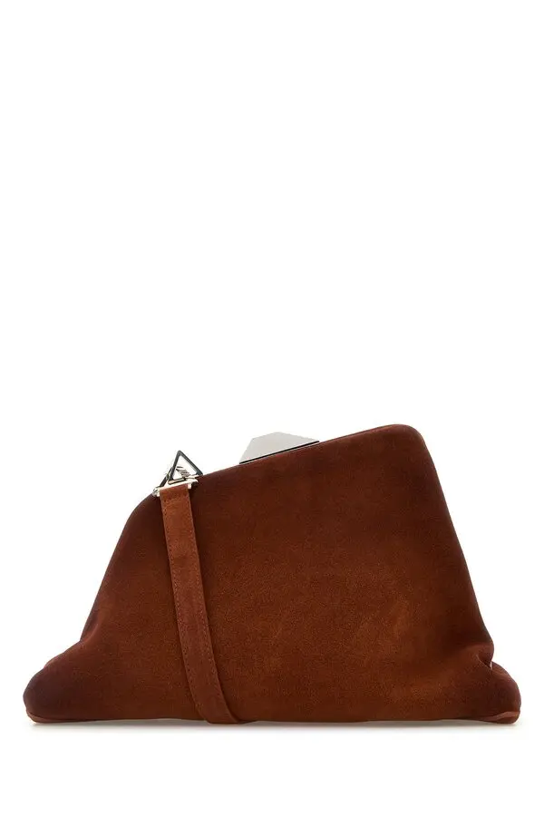 Attico Caramel Suede Day Off Clutch