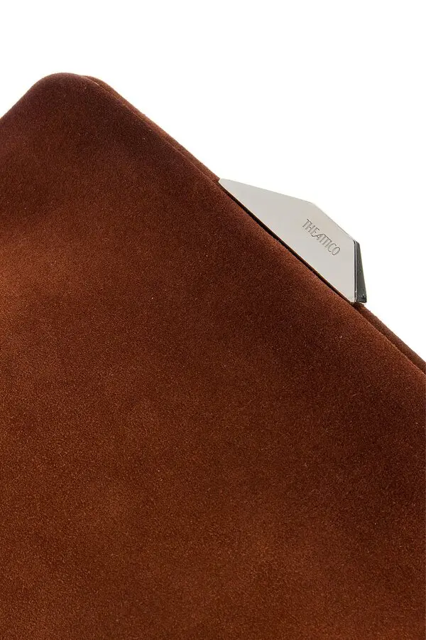 Attico Caramel Suede Day Off Clutch