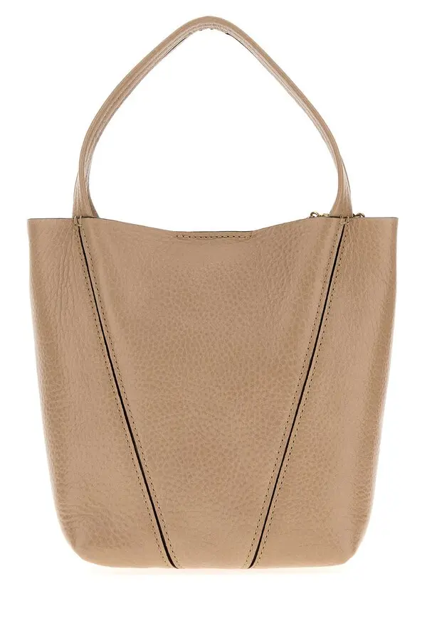 Chloé Cappuccino Leather Small Spin Shopping Bag