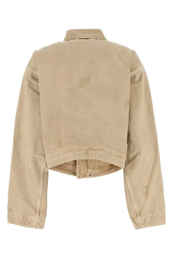 Balenciaga Cropped Denim Jacket With Distressed Trimmings