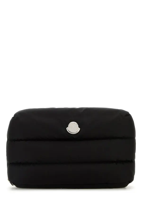 Moncler Quilted Nylon Beauty Case With Logo Detail - Black
