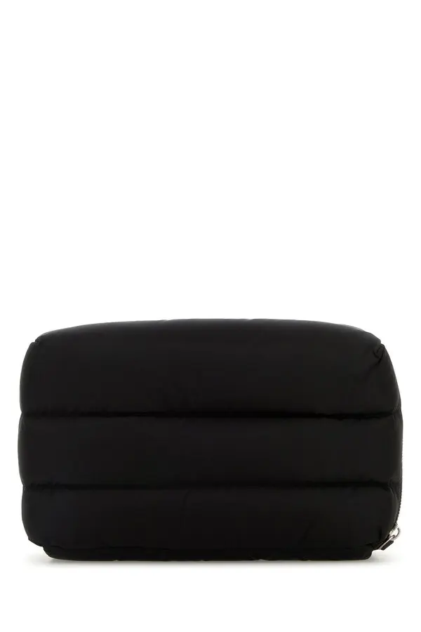 Moncler Quilted Nylon Beauty Case With Logo Detail - Black