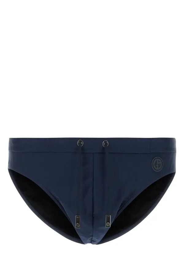 Giorgio Armani Navy Stretch Nylon Swimming Brief - Blue