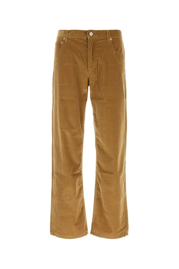 Etro Camel Stretch Corduroy Tailored Trousers