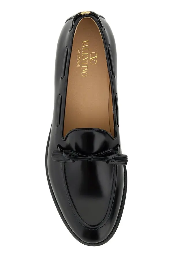 Valentino Garavani Leather Bow Detail Loafers