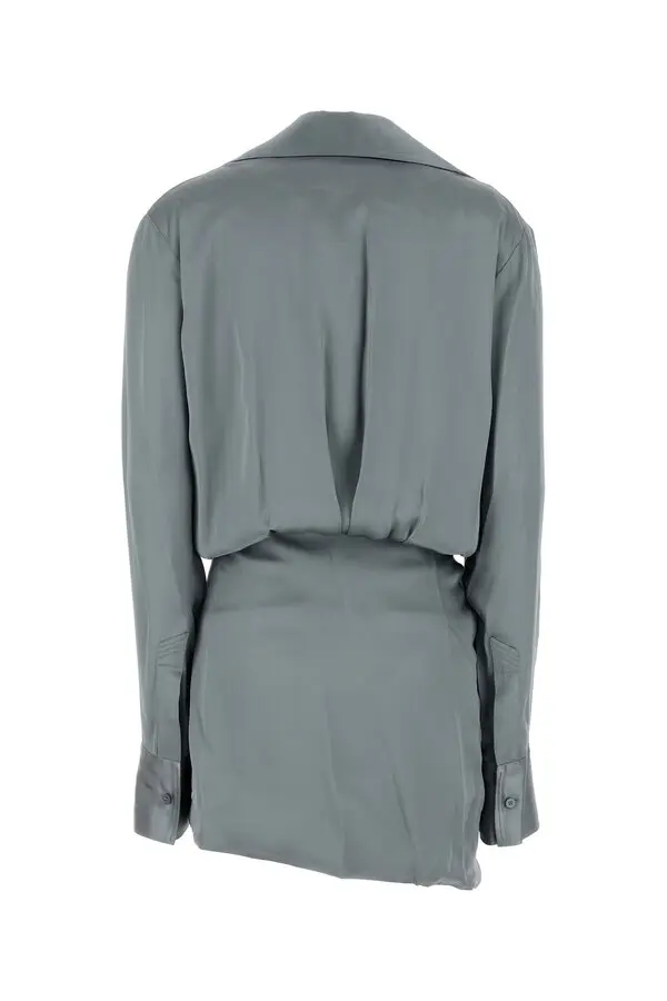 Attico Satin Mini Wrap Dress