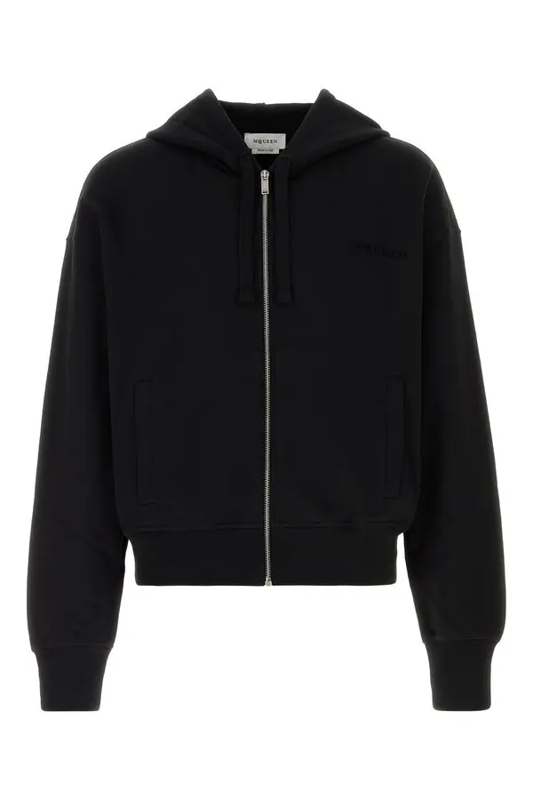 Alexander McQueen Cotton Zip-up Hoodie With Rubberized Logo