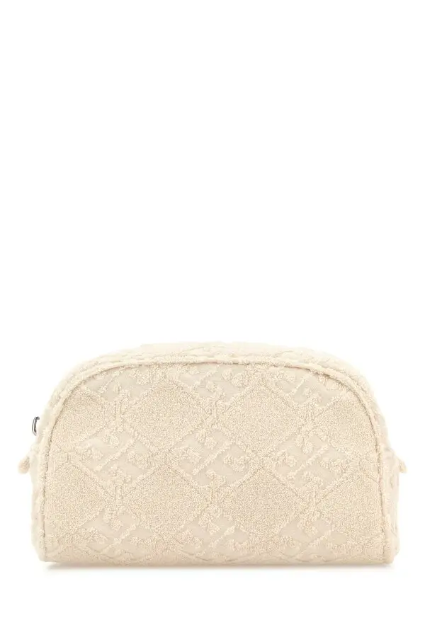 Tory Burch Ivory Terry Fabric Ella Beauty Case - White