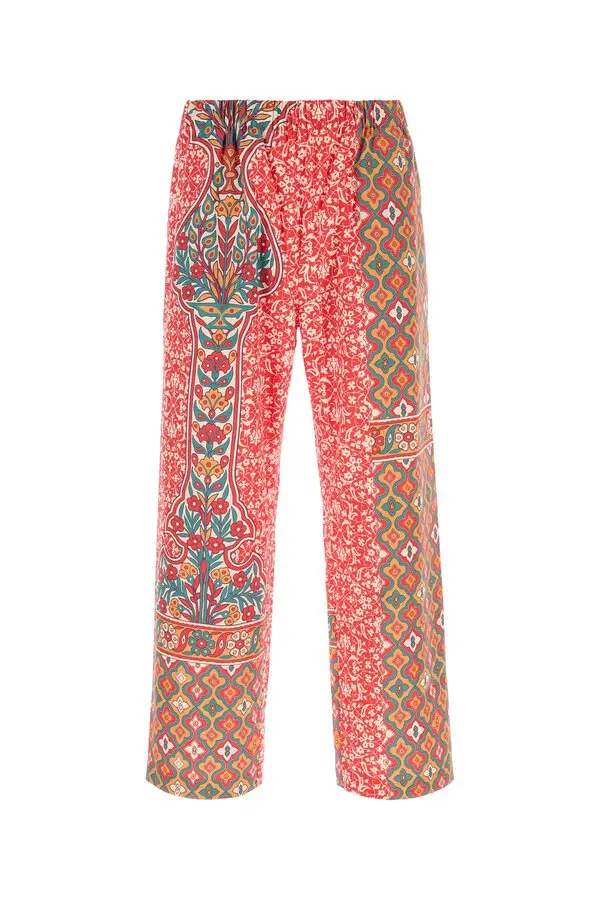 PANTAMOLLE Printed Poplin Bajuna Pant - White