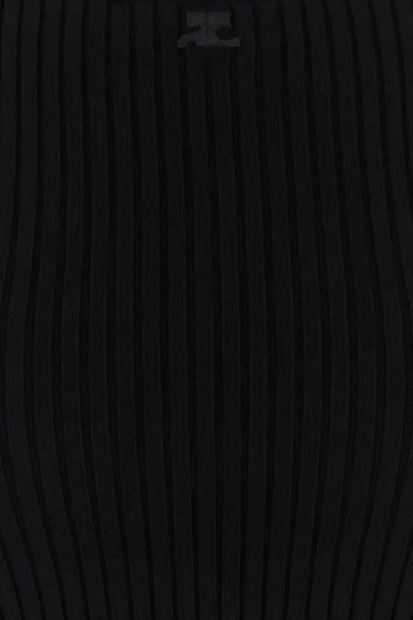 COURREGES Ribbed Viscose Blend Racerback Tank Top