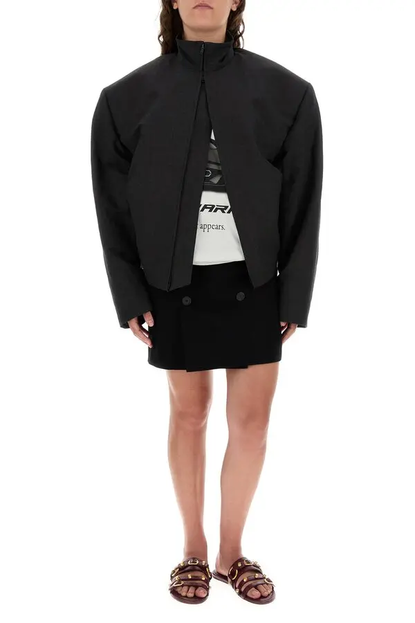 Balenciaga Slate Linen Blend Jacket