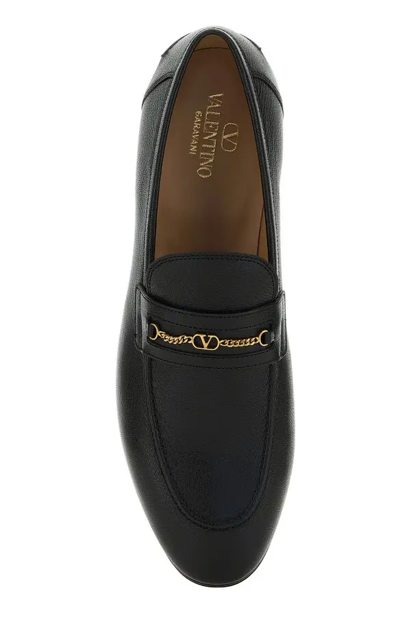 Valentino Garavani Leather Vlogo Signature Loafers - Black