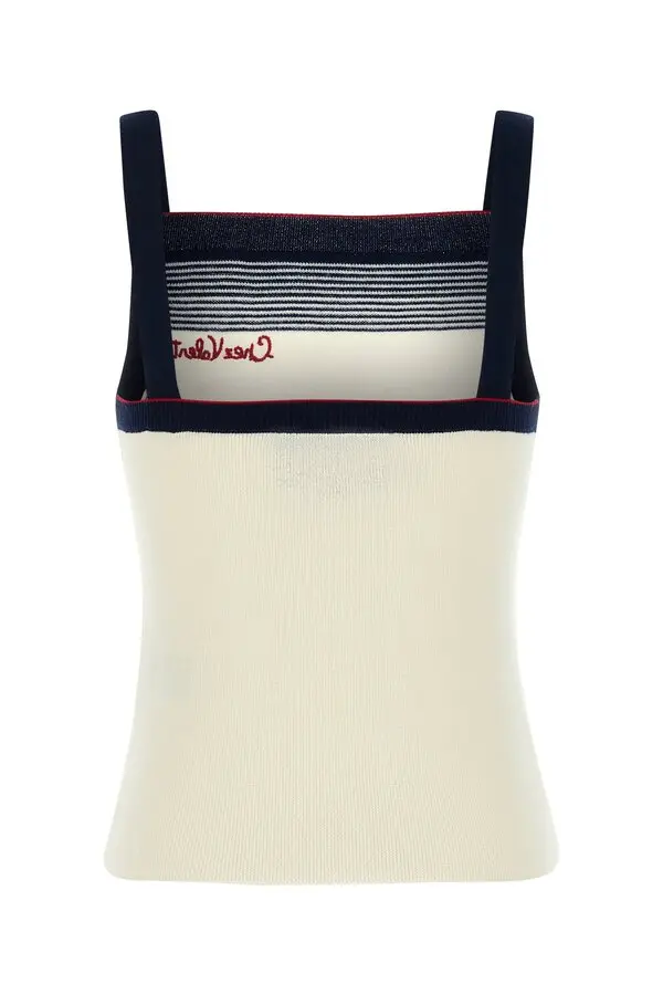 Valentino Garavani Ribbed Wool Top With Embroidery