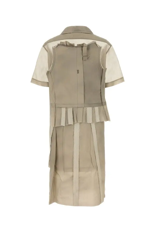 MAISON MARGIELA Mesh Shirt Dress With Viscose Inserts