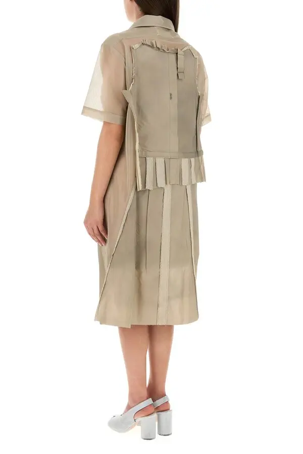 MAISON MARGIELA Mesh Shirt Dress With Viscose Inserts