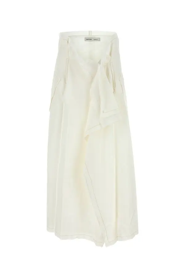 Carven Viscose Skirt With Front Slit And Button Closure