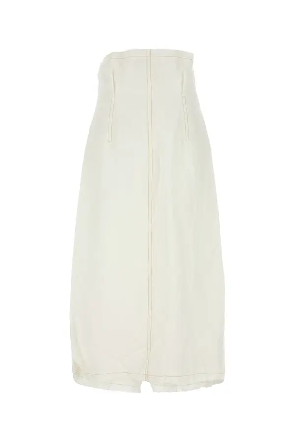 Carven Viscose Skirt With Front Slit And Button Closure