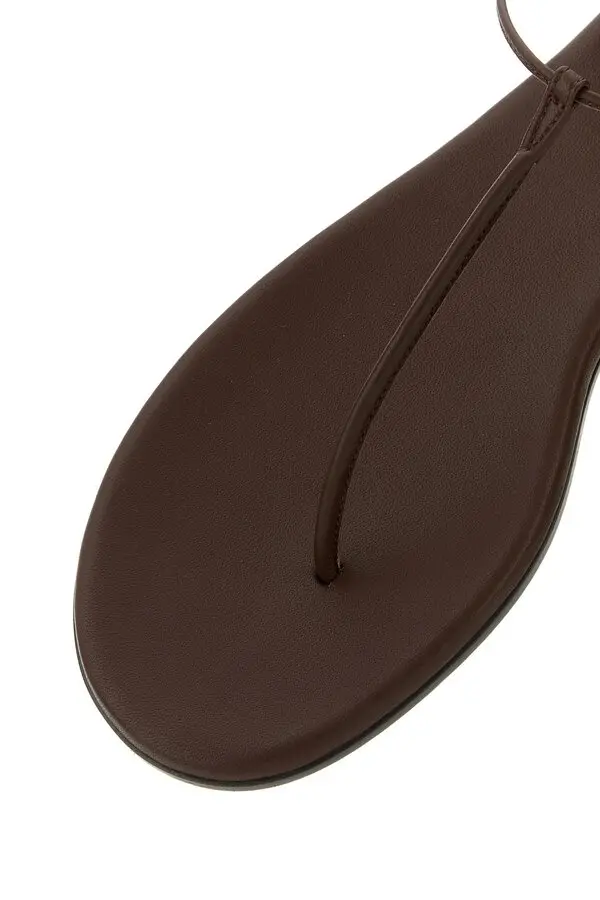 GIANVITO ROSSI Nappa Leather Thong Sandals With Ankle Tie
