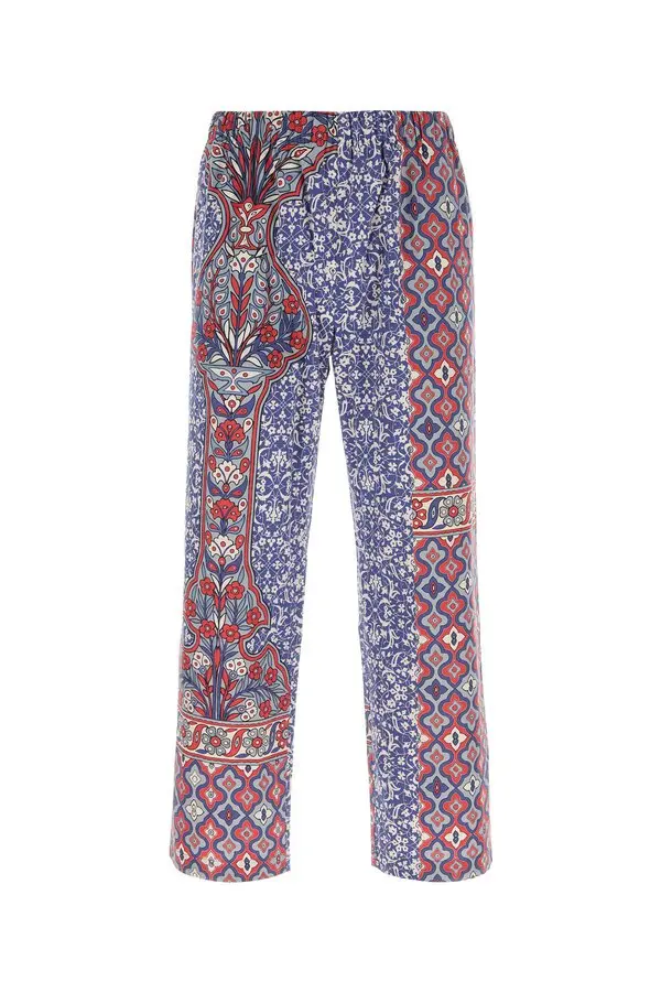 PANTAMOLLE Printed Poplin Bajuna Pant - White