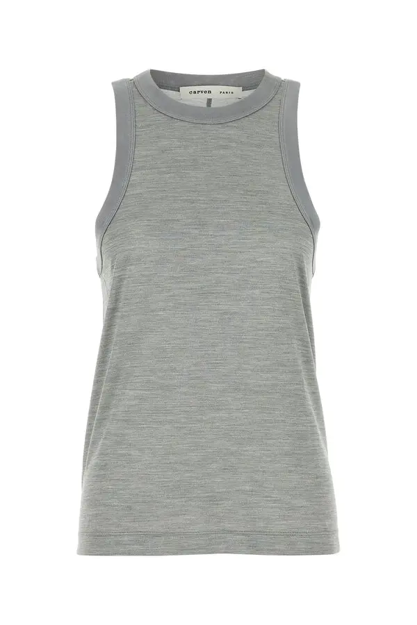 Carven Ribbed Silk Tank Top