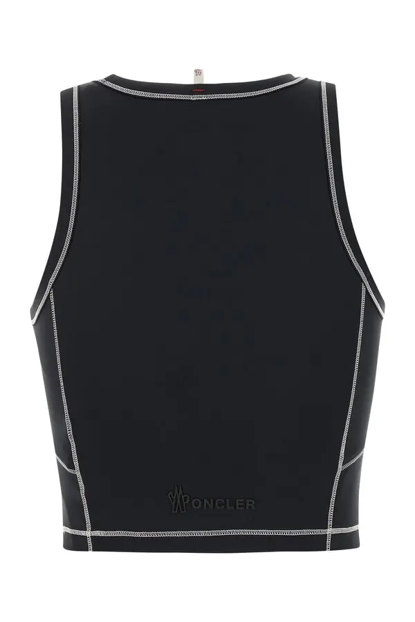 Moncler Stretch Nylon Cropped Top With Logo Patch