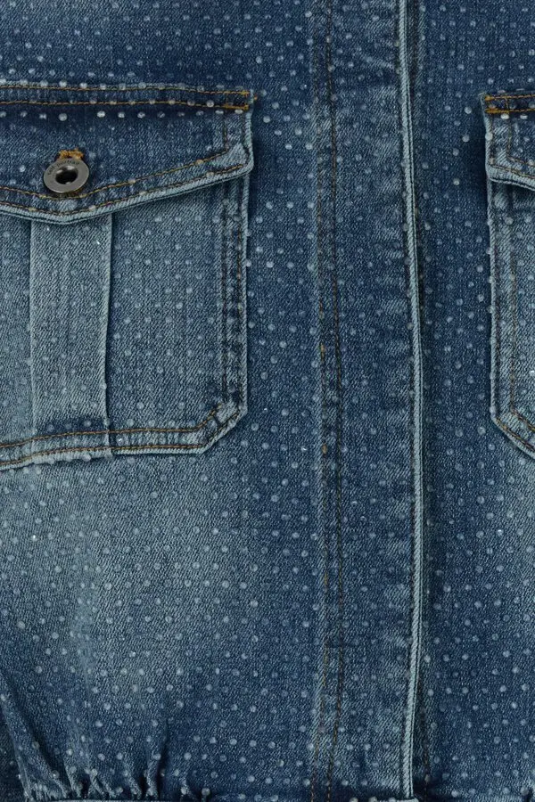 SELF-PORTRAIT Embellished Denim Jumpsuit