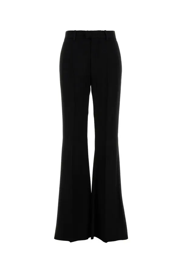 Balenciaga Viscose Palazzo Pants With Central Ironed Pleats - Black