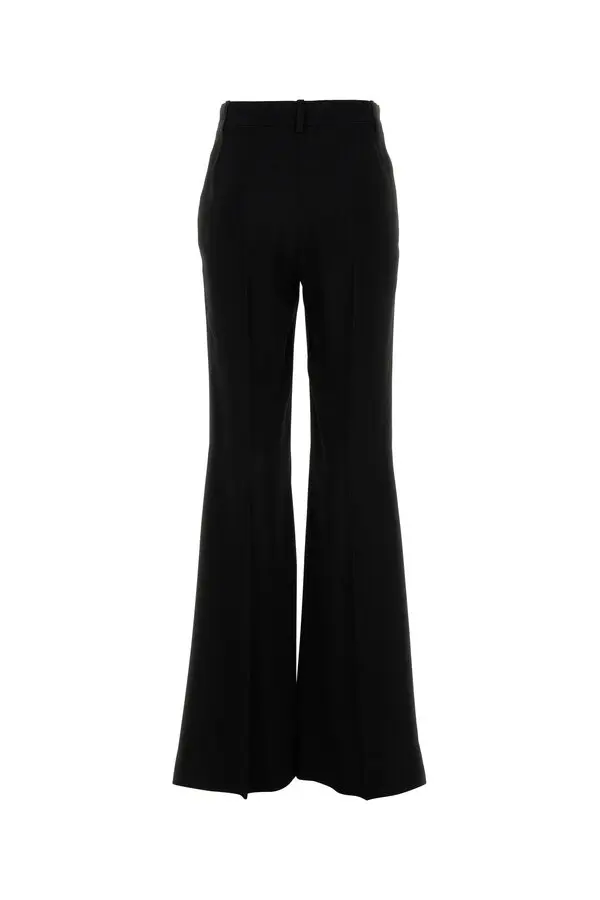 Balenciaga Viscose Palazzo Pants With Central Ironed Pleats - Black