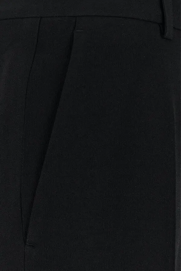 Balenciaga Viscose Palazzo Pants With Central Ironed Pleats - Black