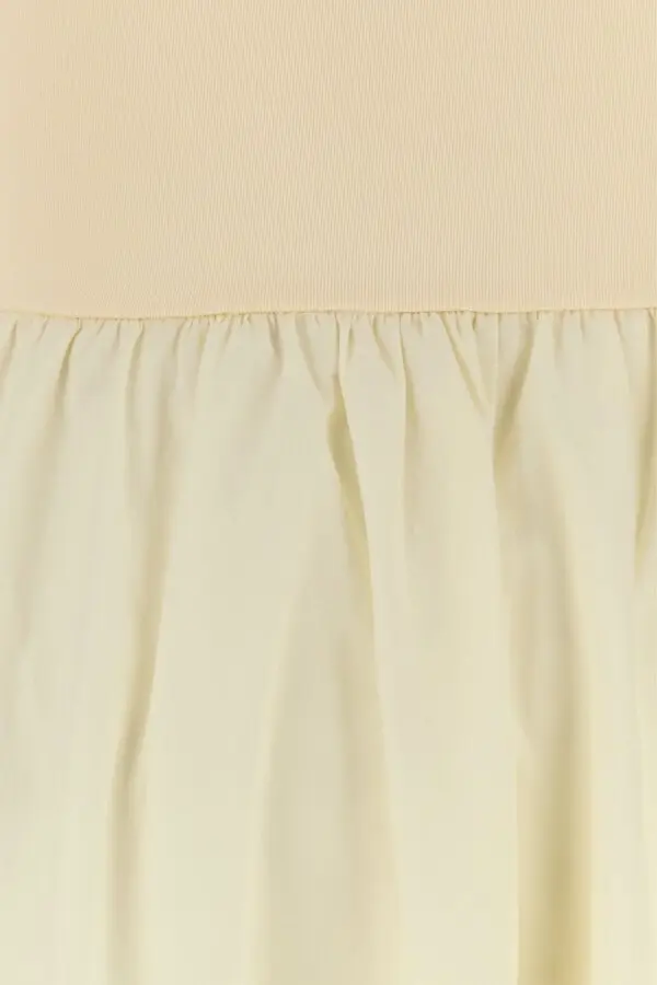 AMOTEA Stretch Nylon And Cotton Off-the-shoulder Midi Dress